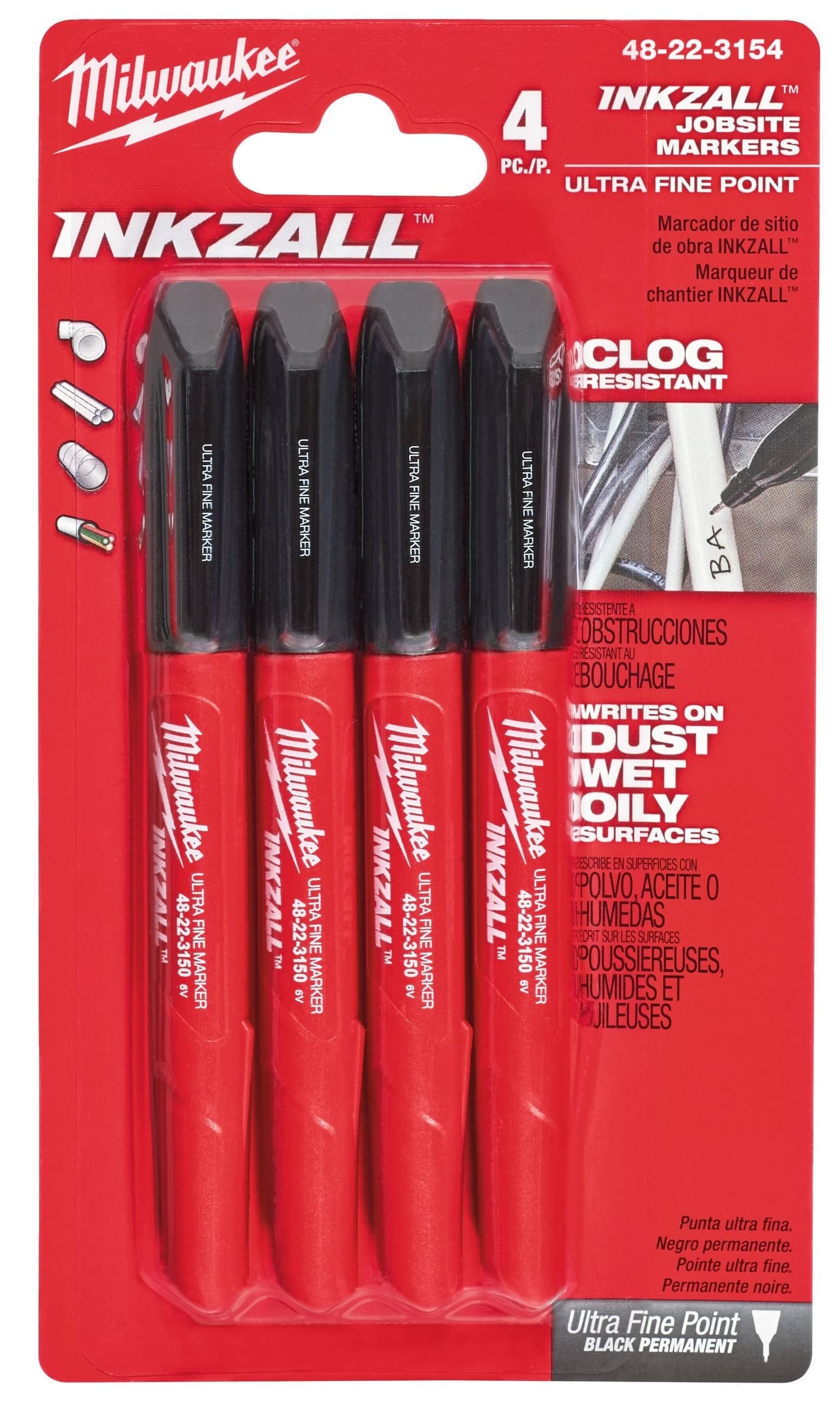 Купить Маркер Milwaukee INKZALL Ultra Fine Point для стройплощадки ...